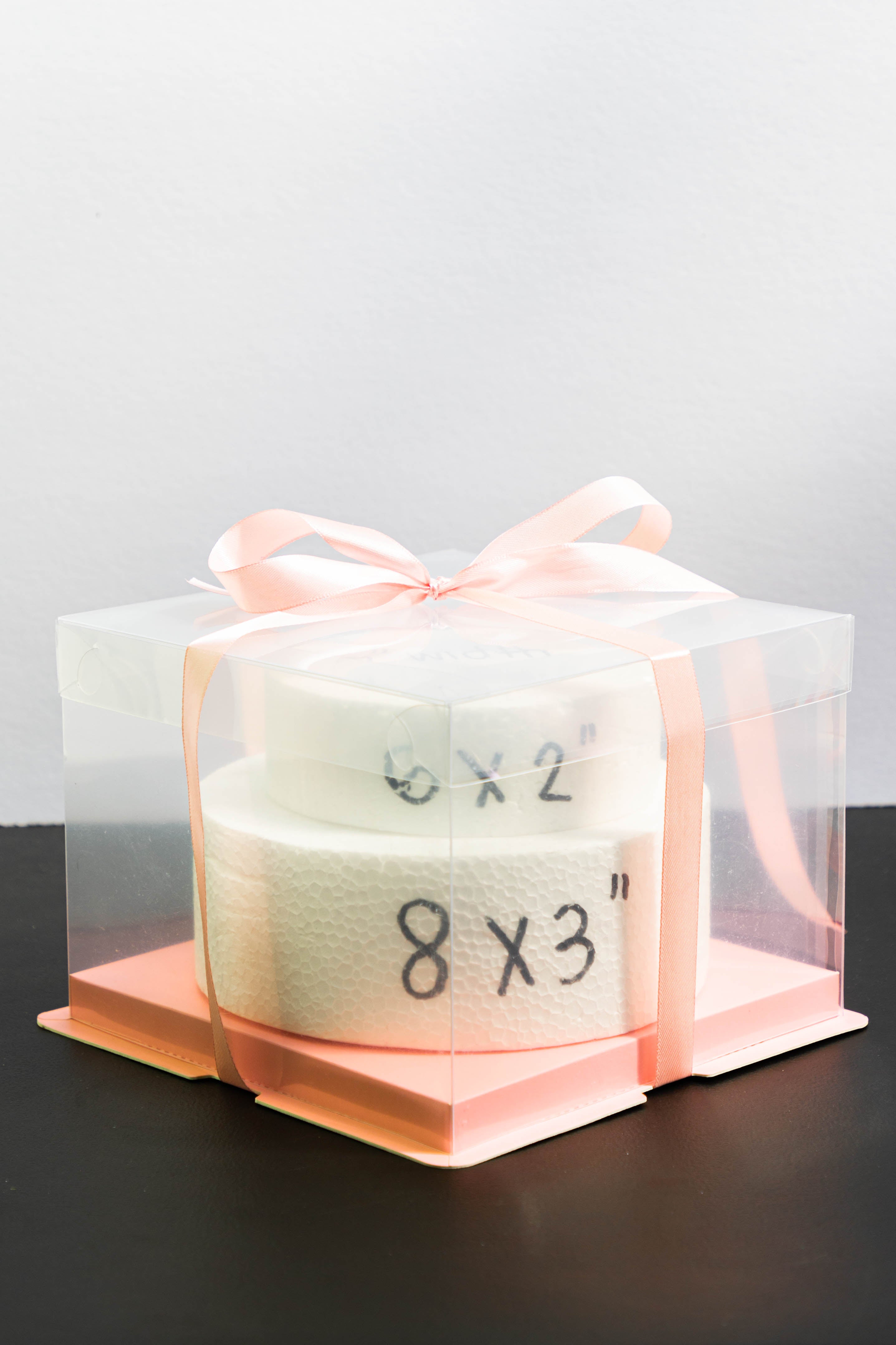 [SQUARE] Acetate Cake Box 8 inch Base (Regular) – Package Concepts Manila