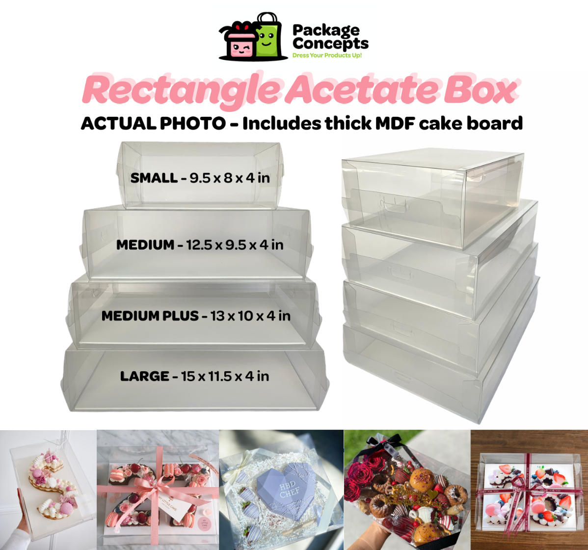 [RECTANGLE] Acetate Cake Boxes – Package Concepts Manila