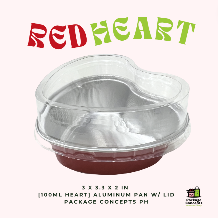[100ML HEART] Aluminum Pan w/ Lid – Package Concepts Manila